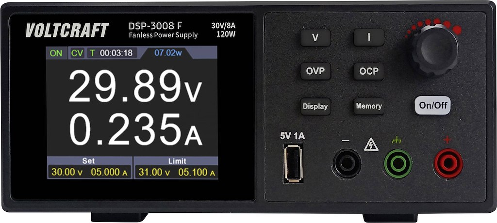 VOLTCRAFT DSP-3008 F laboratorijsko napajanje sa podesivim naponom 100 V, 240 V → 30 V 8 A 120 W
