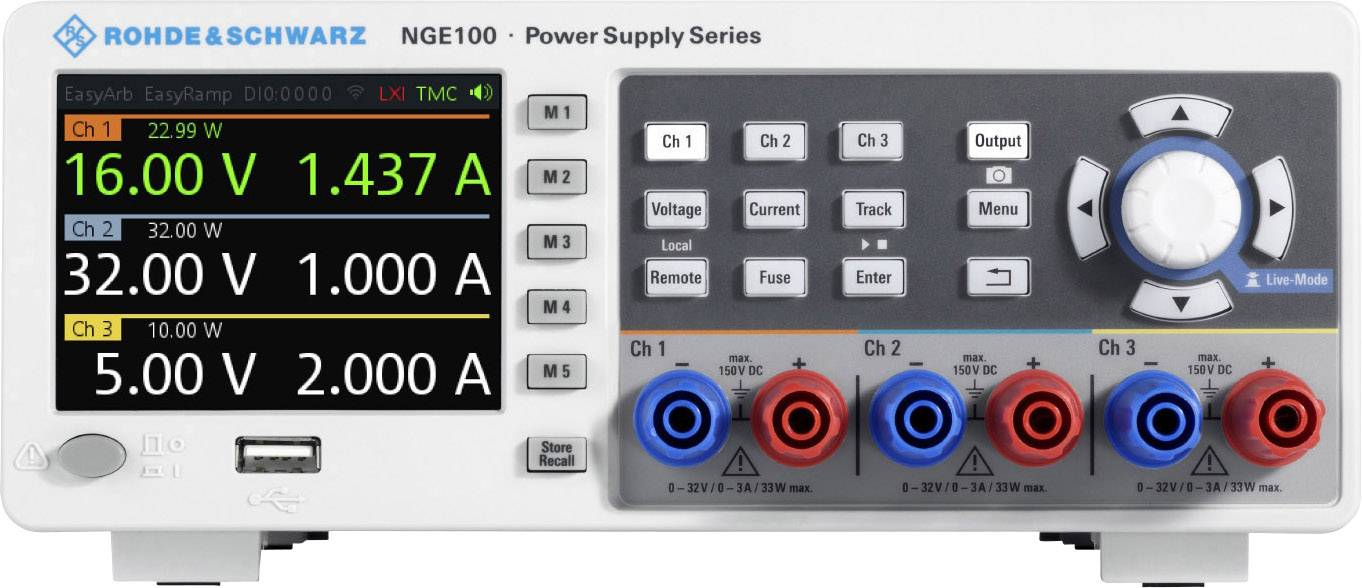 Rohde & Schwarz NGE103B laboratorijsko napajanje sa podesivim naponom 230 V/AC, 115 V/AC → 32 V/DC 3 A 100 W