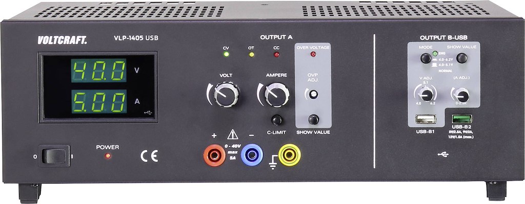 VOLTCRAFT VLP-1405 USB laboratorijsko napajanje sa podesivim naponom 230 V/AC → 40 V 5 A 233 W