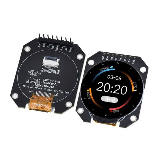 Okrugli TFT IPS Displej 1.28" 240x240 GC9A01 SPI za Arduino / ESP32