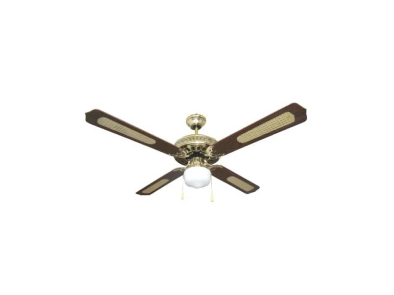 EUROLAMP PLAFONSKI VENTILATOR SA SVETLOM E27, 125 CM, 70W, BRAON-ZLATNI