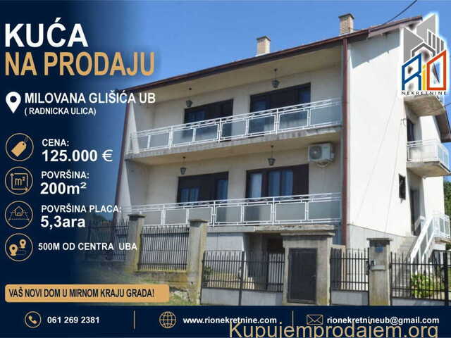NA PRODAJU!   Useljiva kuća u 3 etaze u mirnom delu Uba