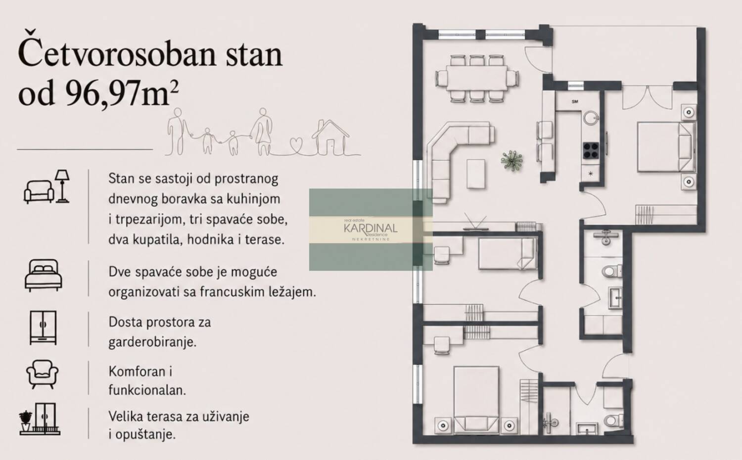 Cetvorosoban stan, Jagodina | Prodaja · 96m² · 170.667€