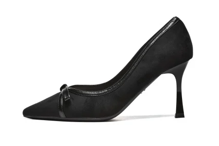 L242668BLK - ŽENSKE SALONKE SA ELEGANTNOM MAŠNOM I TANKOM PETOM