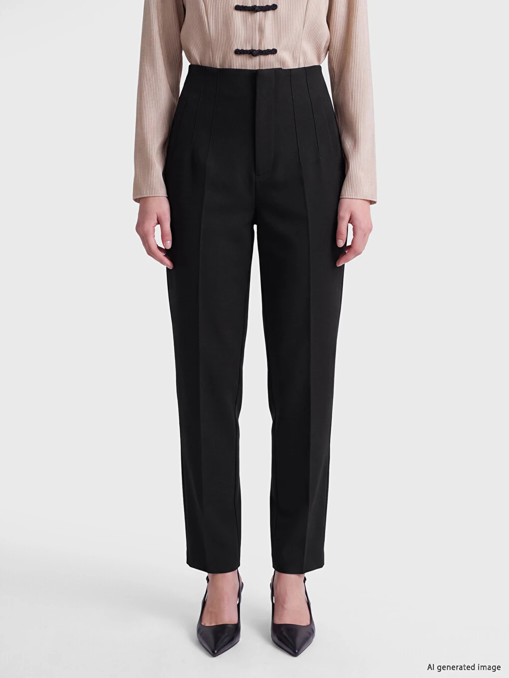 LCW Vision Ženske Slim Fit Pantalone Sa Visokim Strukom