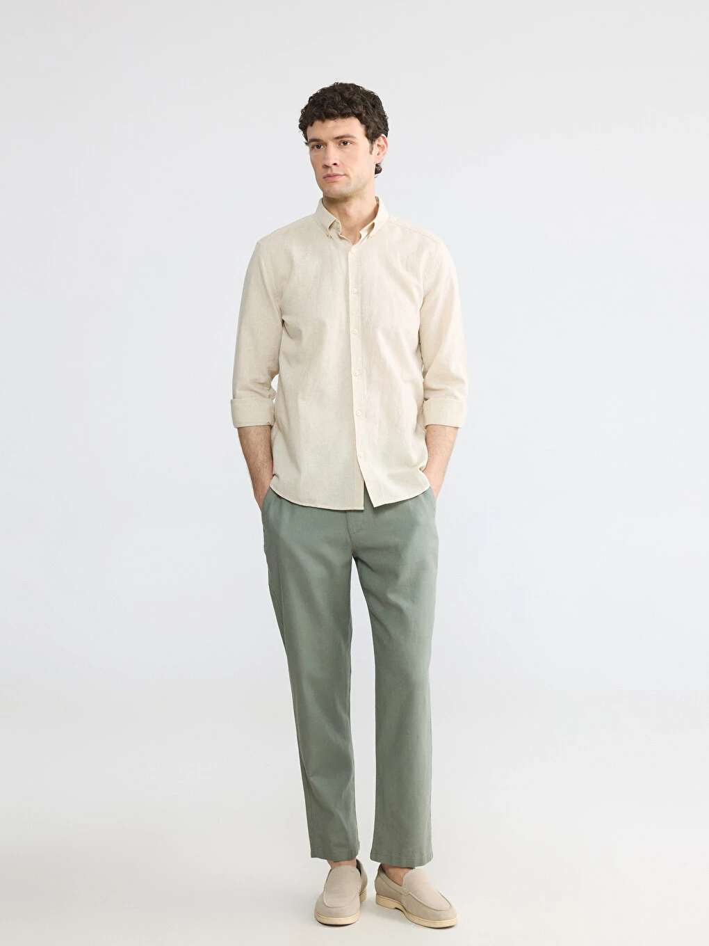 LCW Vision Regular Fit Muške Pantalone Od Mešavine Lana