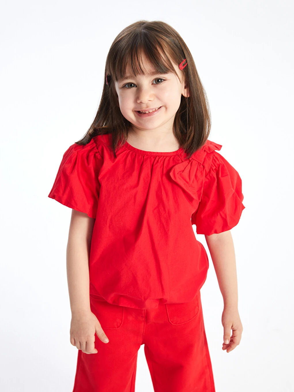 LCW Kids Bluza Sa Okruglim Izrezom I Balon Rukavima Za Dečji