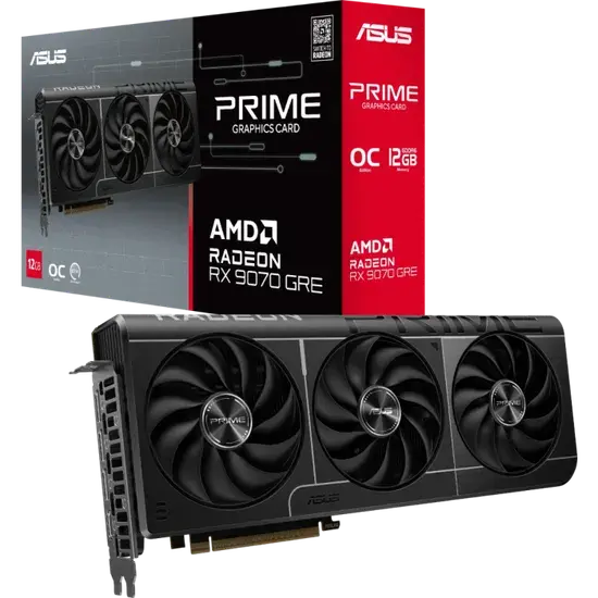 Asus grafička kartica PRIME RX 9070 GRE 12GB GDDR6, OC, crna