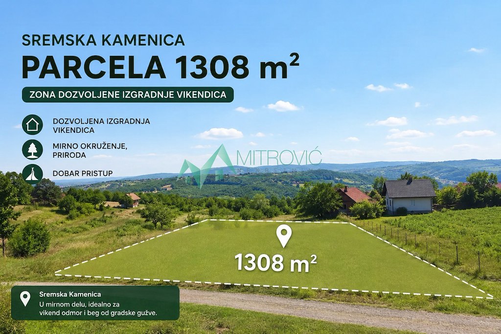 Plac na prodaju, Sremska Kamenica, Novi Sad, 1308m², 79.210 €