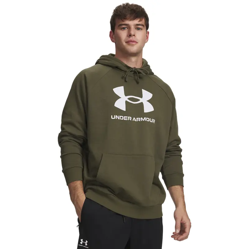 Under Armour Muški duks UA Rival Fleece Logo HD 1379758-390, Maslinasti