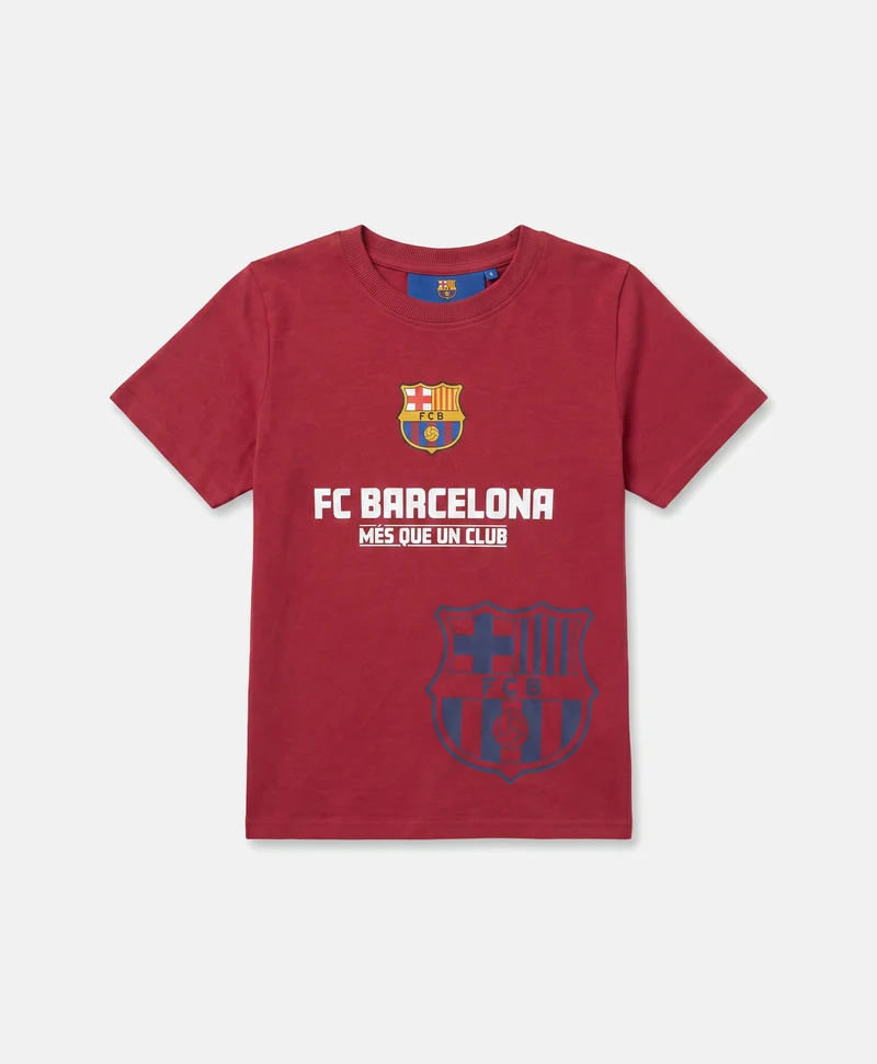 Majica za dečake FC Barcelona, bordo, kratkih rukava