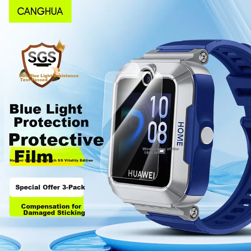 CangHua Zaštita stakla za pametni sat za Huawei Children's Watch 5/5 Active Edition, 3 komada, Plava