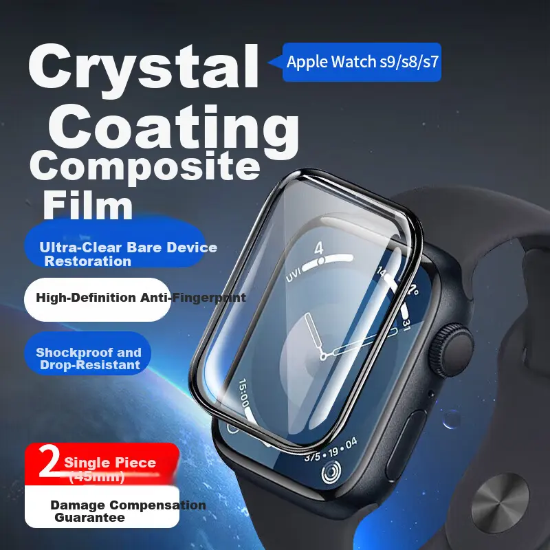 Smorss Zaštita stakla za pametni sat za Apple Watch S9/S8, 2 komada, Providna
