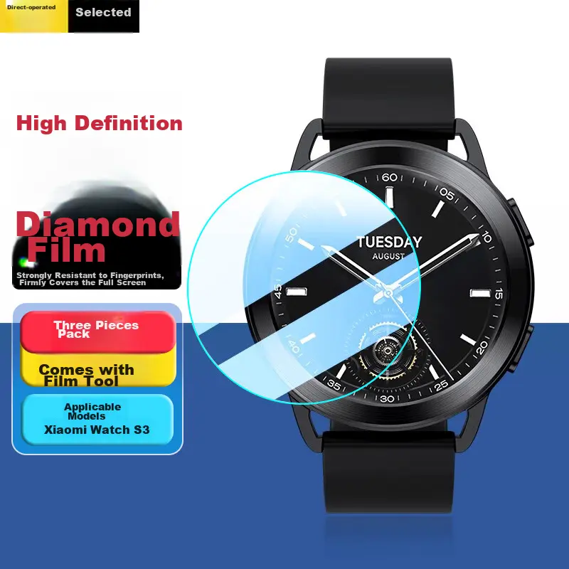 Shishan Zaštita stakla za pametni sat za Xiaomi Watch S3/S4, Providna , 3 komada