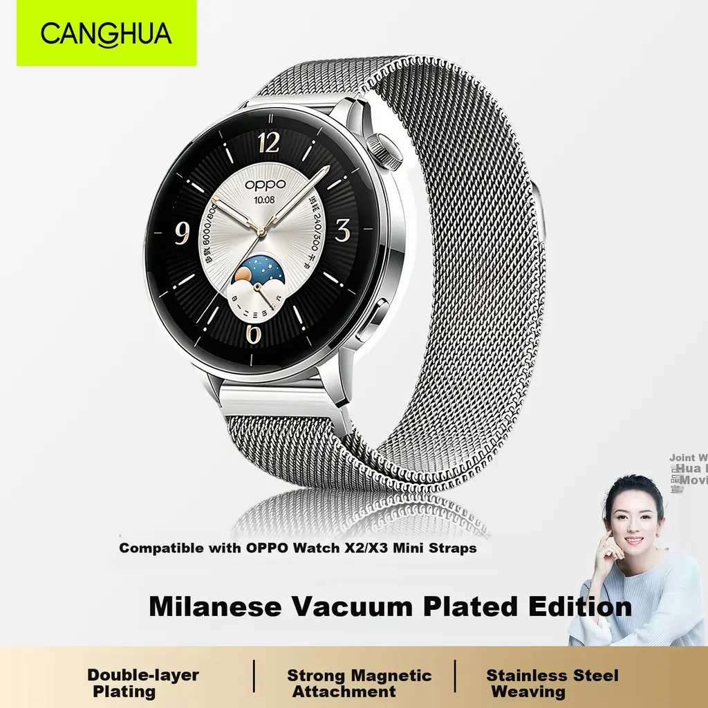 CangHua Zamenska narukvica za pametni sat za OPPO Watch X3 Mini/Watch X2 Mini, Srebrna