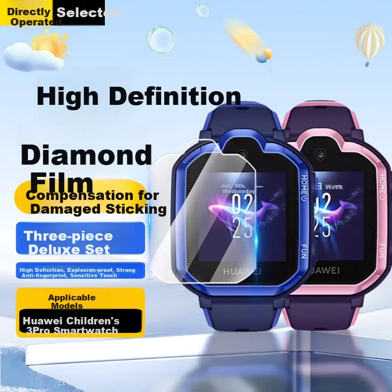 Shishan Zaštita stakla za pametni sat za Huawei Children's Watch 3 Pro, Plava , 3 komada