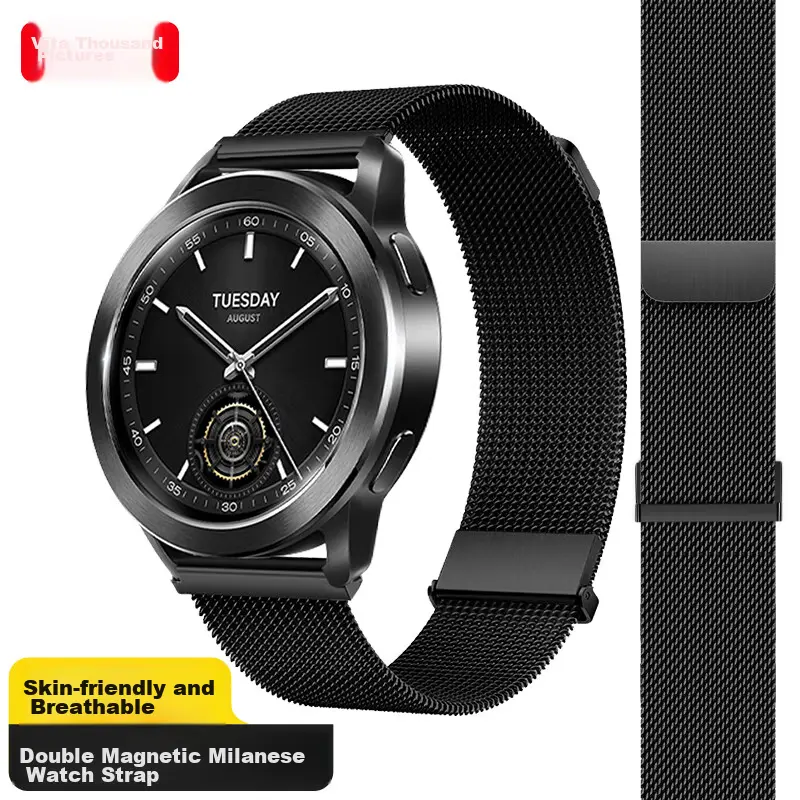 Weiqiantu Zamenska narukvica za pametni sat za Xiaomi Watch S5/S4/S3/S2, Crna