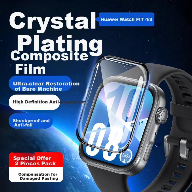 Smorss Zaštita stakla za pametni sat za Huawei Watch Fit4, Providna , 2 komada
