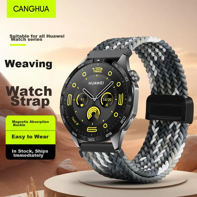 CangHua Zamenska narukvica za pametni sat za Huawei Watch 5/Watch 4 Pro, Crna