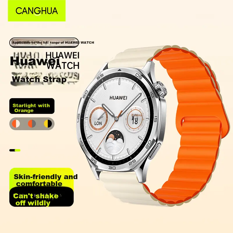 CangHua Zamenska narukvica za pametni sat za Huawei Watch 5/Watch 4 Pro, Bela