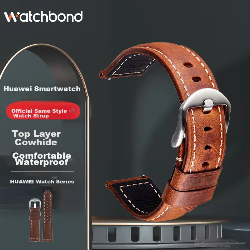 Watchbond Zamenska narukvica za pametni sat za Huawei Watch GT 6, Smeđa (braon)