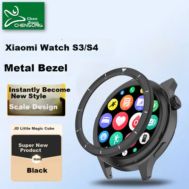 Chensong Zamenska narukvica za pametni sat za Xiaomi Watch S3 And Xiaomi S4, Crna
