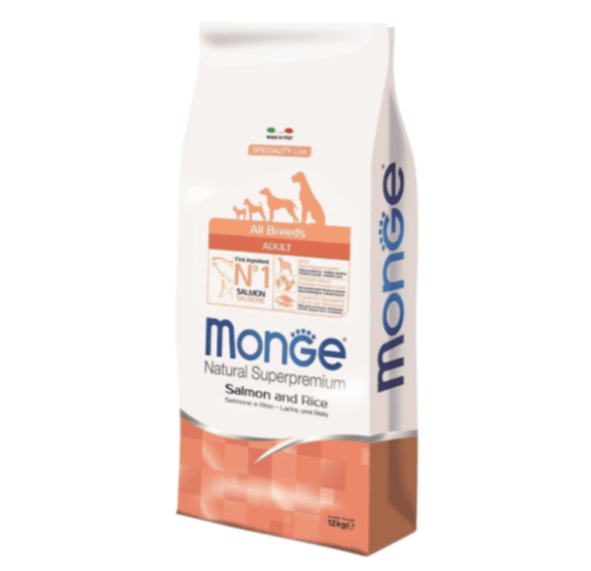Monge Dog Adult All breeds Monoprotein Losos&Riza 12kg