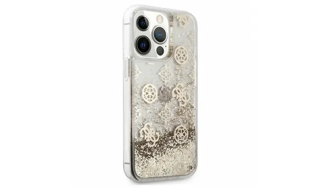TELEMPIRE Maska za telefon Guess Hc Liquid Glitter Peony za iPhone 13 Pro 6.1 zlatna