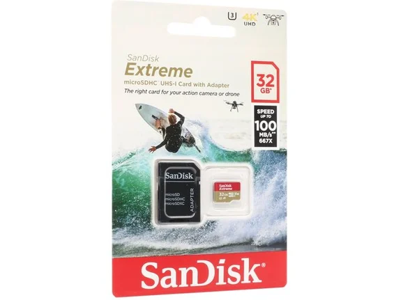Mem. Kartica SanDisk SDHC 32GB Extreme micro 100MB/s V30 UHS-I U3+ SD adaperom