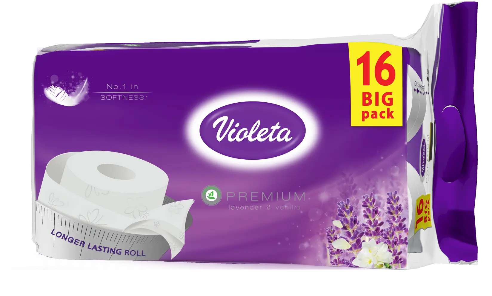 Violeta Toalet papir Premium, Troslojni, Lavanda, 16 Rolni