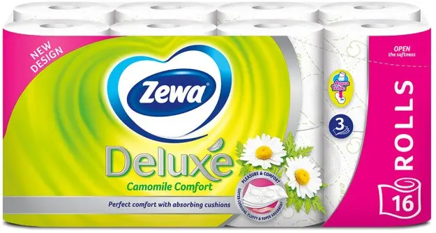 Zewa Toalet papir Deluxe Camomile White, Troslojni, 16 rolni