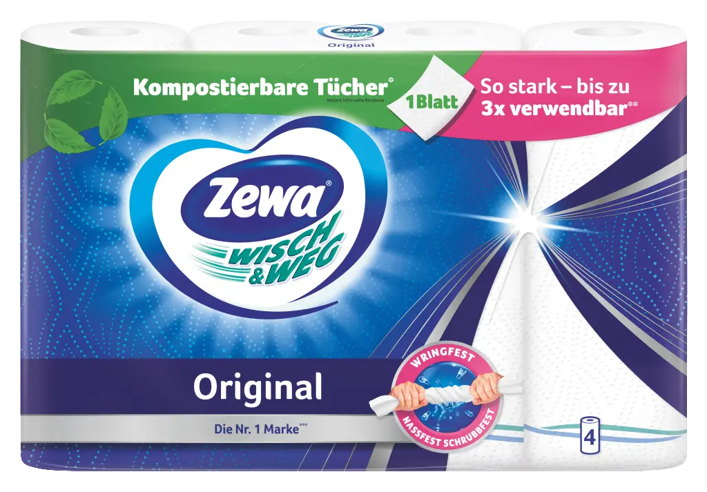 Zewa Kuhinjski ubrus Wish&Weg Sparblatt, Dvoslojni, 4 rolne