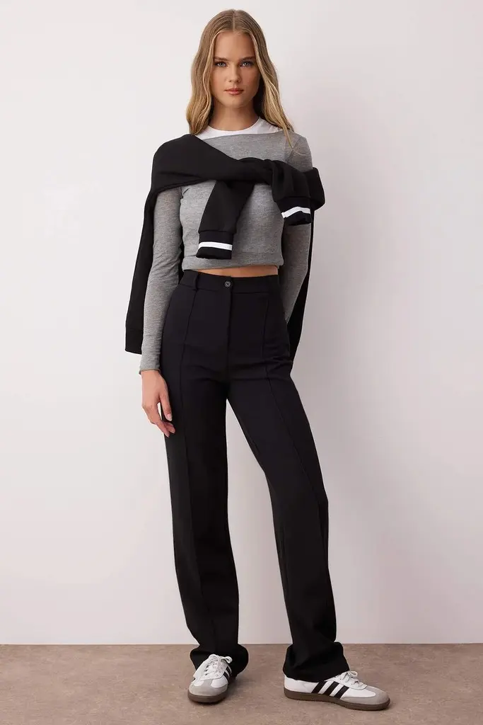 Trendyol Milla ženske pantalone Twoaw26Pl00027, crna