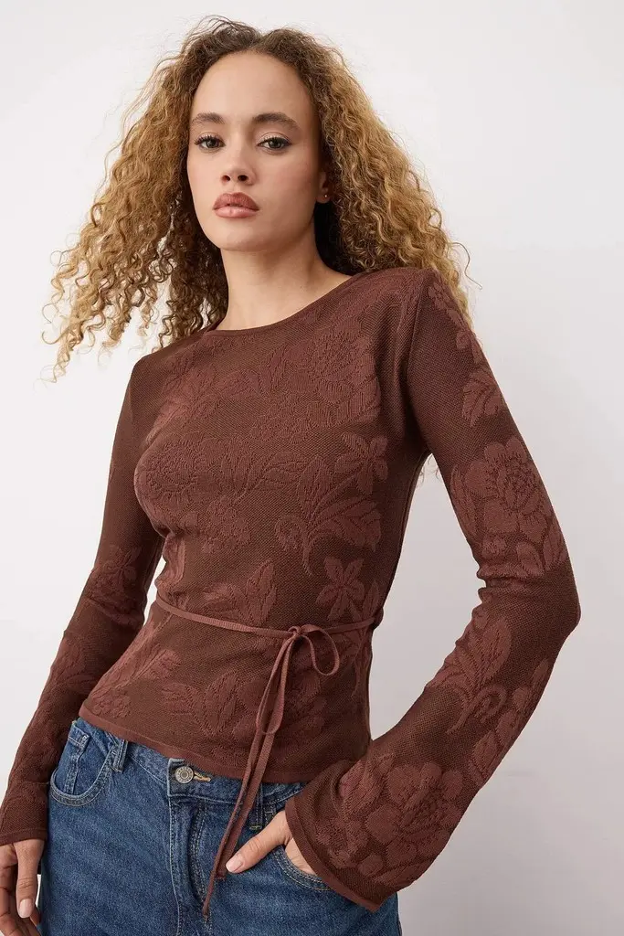 Trendyol Milla ženski duks Twoaw26Kz00054, braon-braon