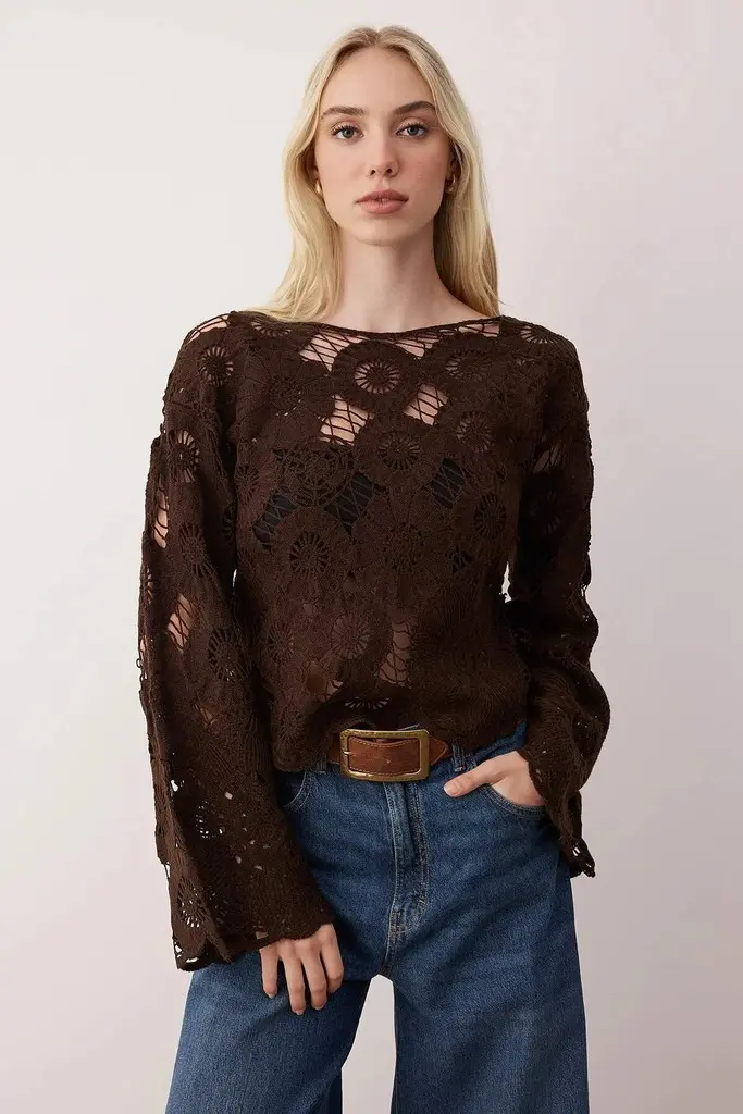 Trendyol Milla ženski duks Twoaw26Kz00247, braon-braon