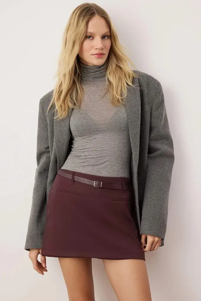Trendyol Milla ženska suknja model Twoaw26Sr00006, šljivasta-purple