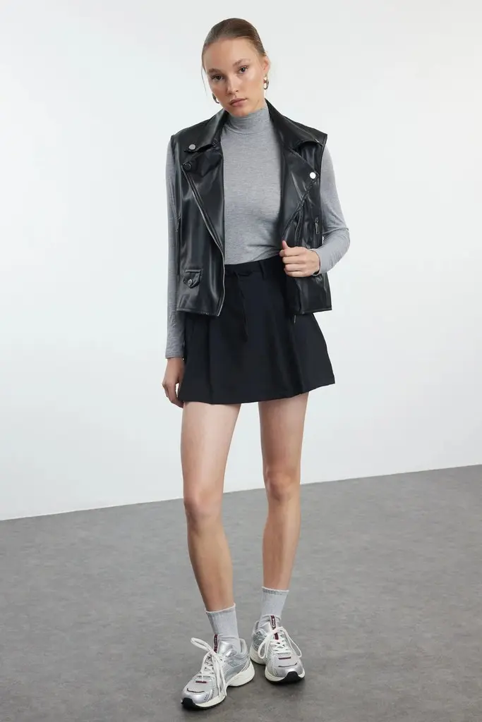 Trendyol Milla ženska suknja Twoaw25Sr00035, crna-crna