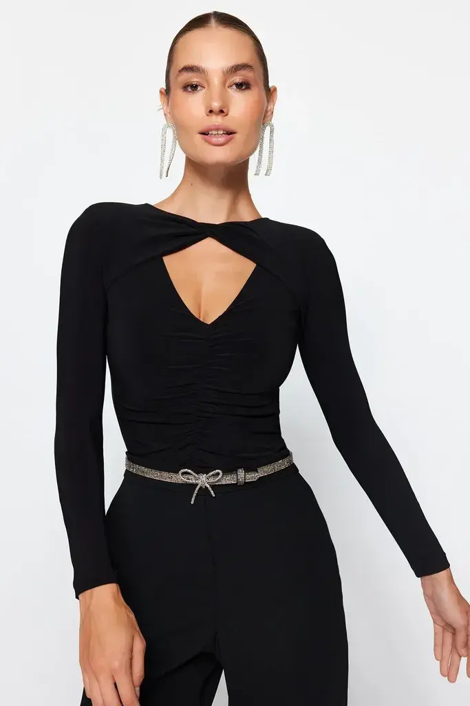 Trendyol Milla ženski body TPRAW24BD00000, crna