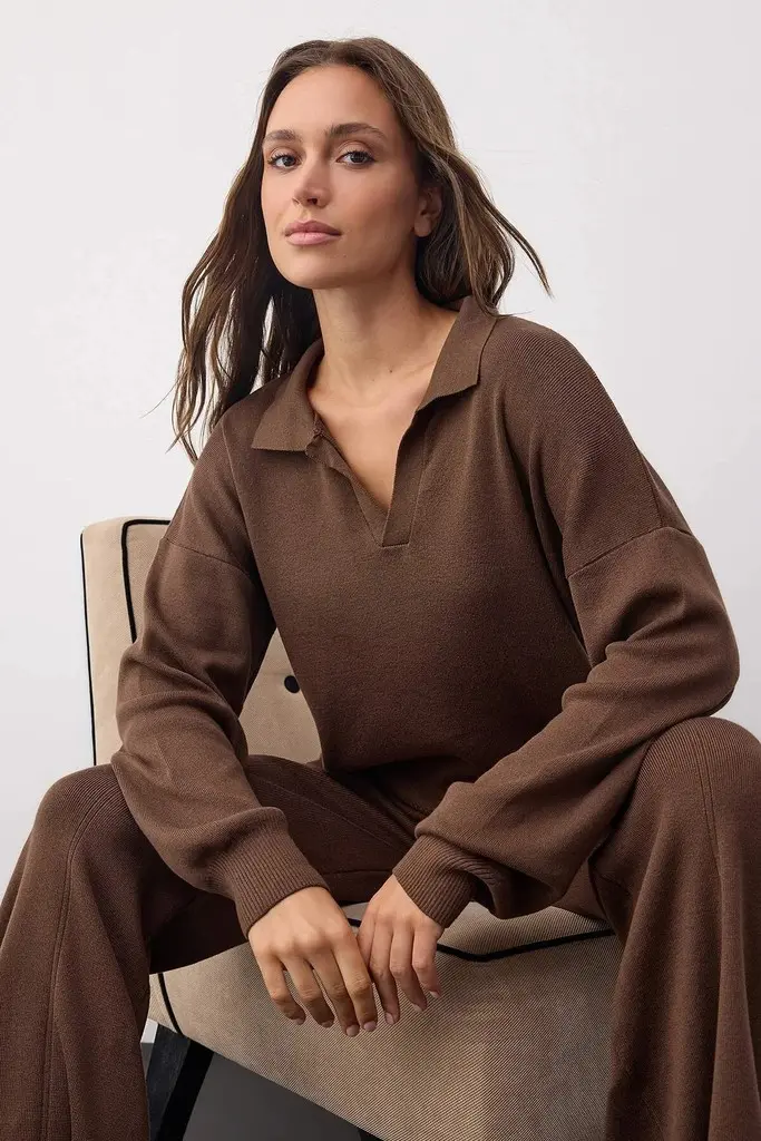 Trendyol Milla ženski set duks-pantalone TWOAW26AU00003, braon-braon