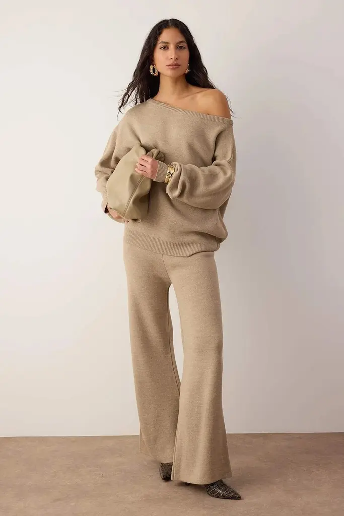 Trendyol Milla ženski set duks-pantalone Twoaw26Au00043, bež-taupe