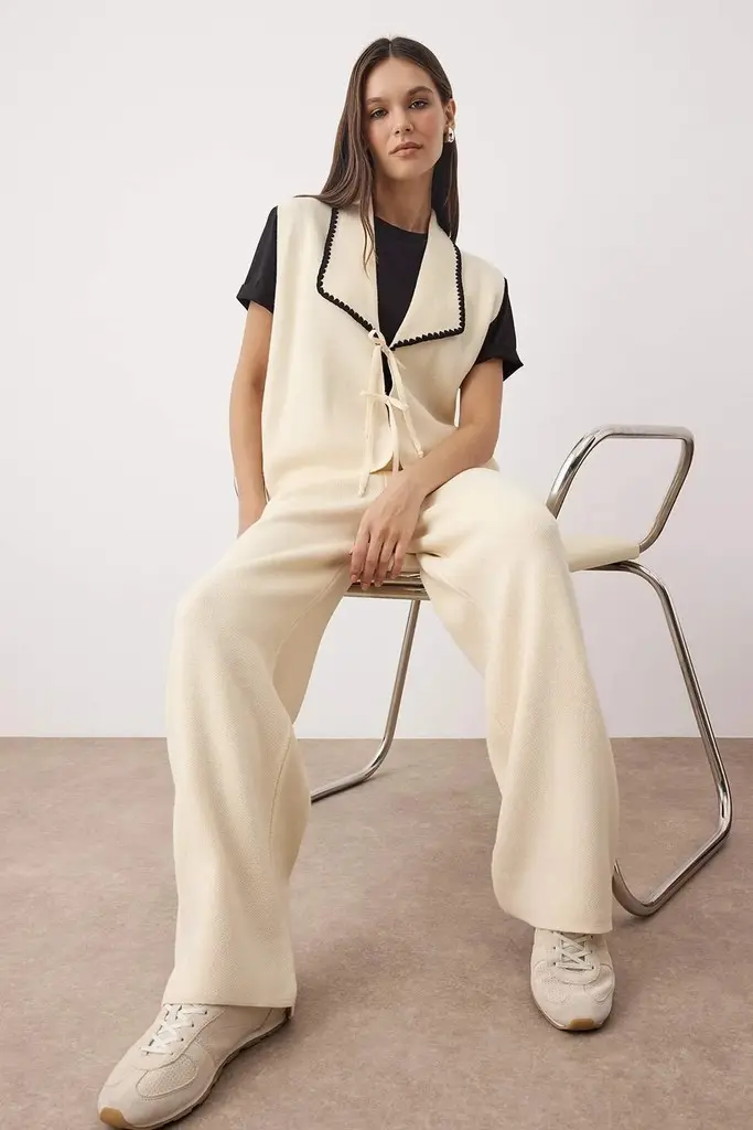 Trendyol Milla ženski set top-pantalone Twoaw26Au00116, Krem