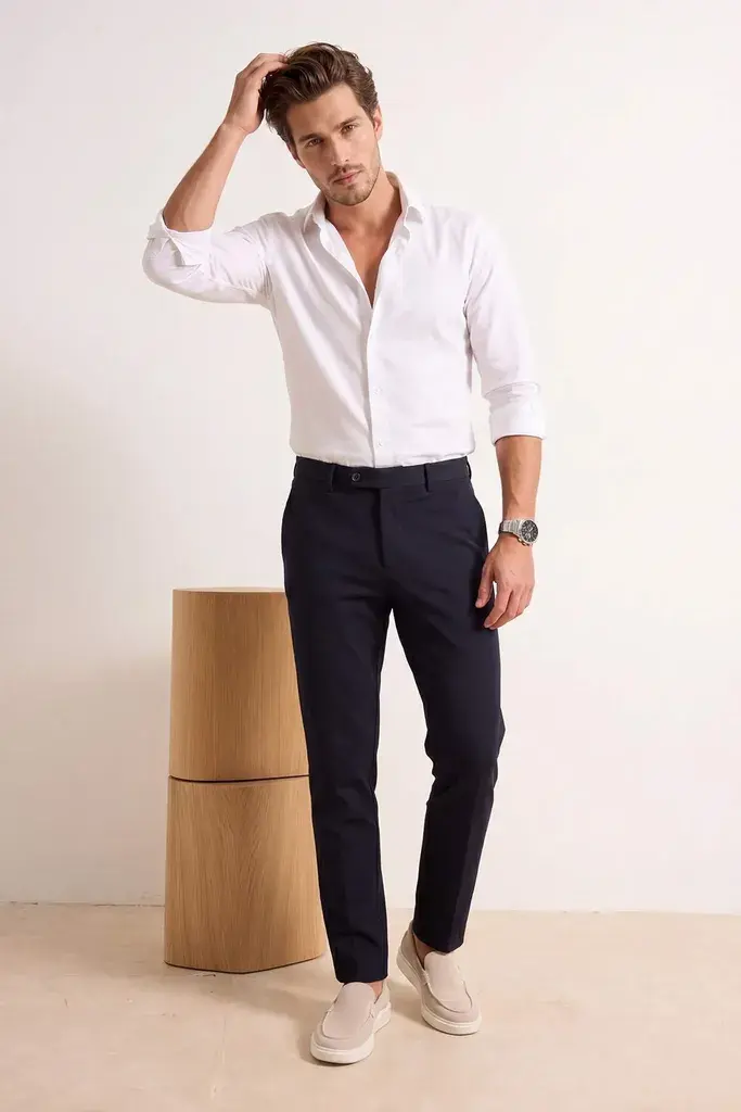 Trendyol muške pantalone Tmnss26Pl00022, tamnoplava