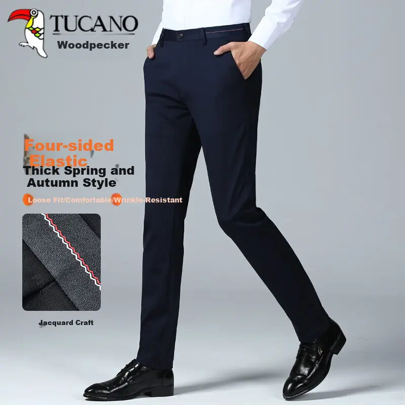 Tucano Muške pantalone, Četvorosmerno rastegljive, Jesenja i zimska verzija, Teget