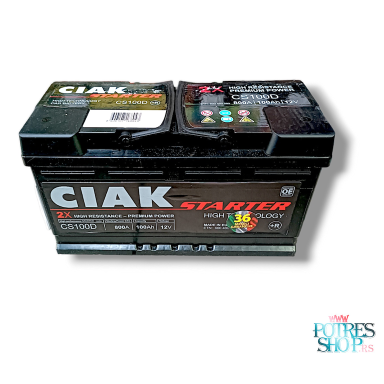 AKUMULATOR CIAK STARTER 12V-100AH D+