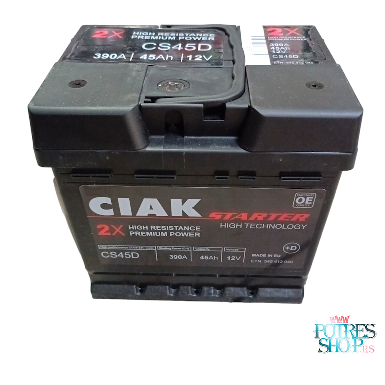 AKUMULATOR CIAK STARTER 12V-45AH D+