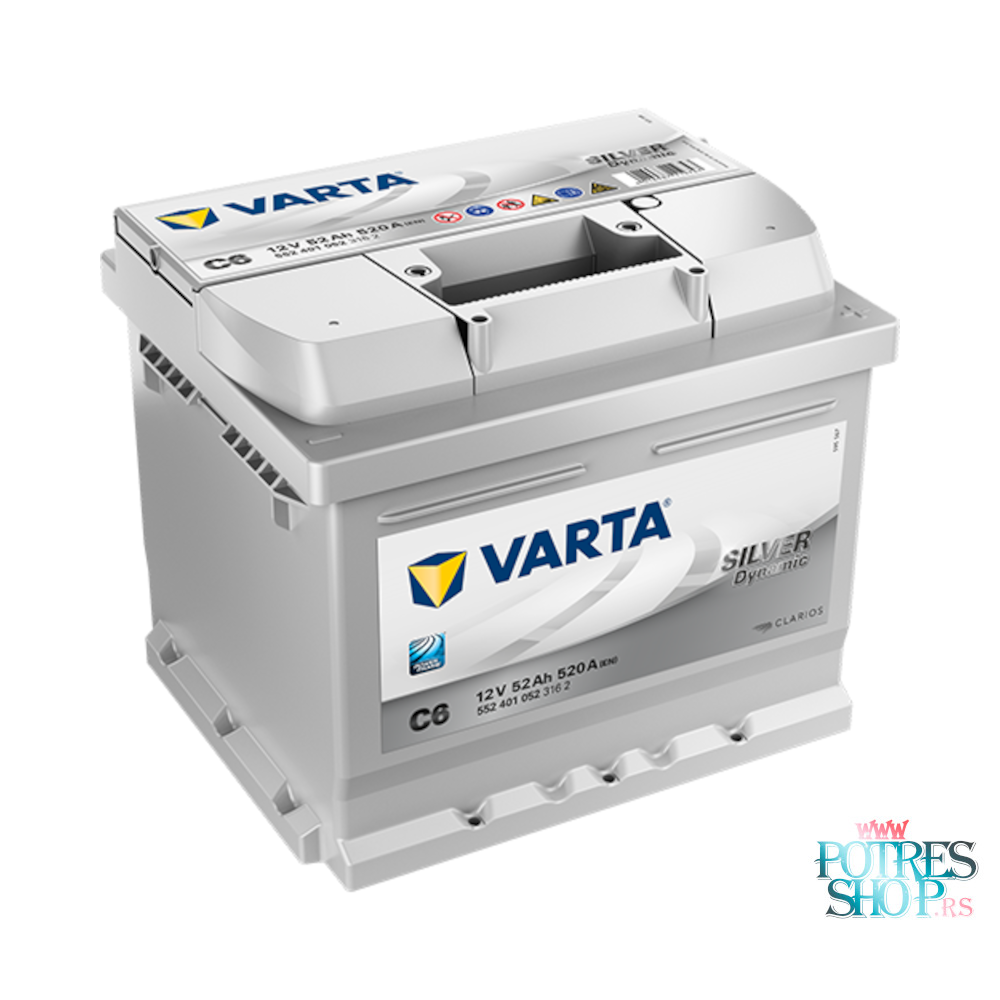 AKUMULATOR VARTA 12V-52AH D+ C6 SILVER