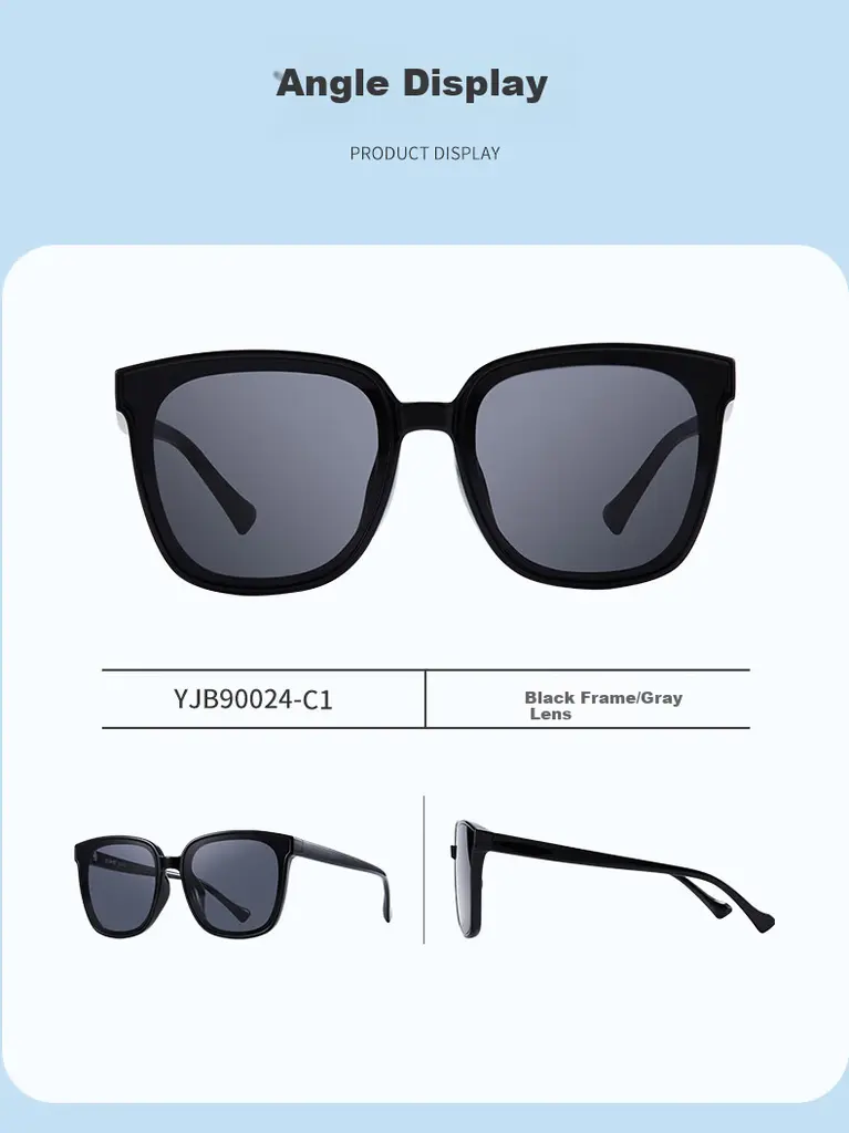 Yanjingbang Unisex naočare za sunce, Crne