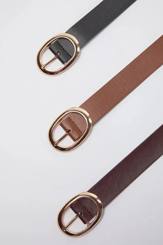 Trendyol ženski pojas model Twoss21Ke0054, crna-smeđa-bordo / više boja