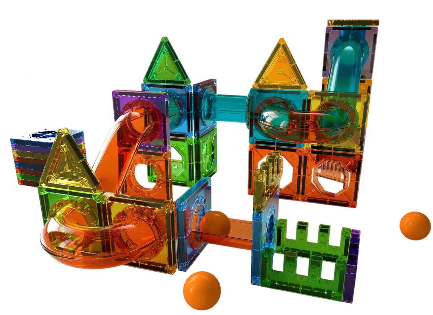 Magnetne kocke Magnetni konstruktor set Rainbow Ball run 69 delova