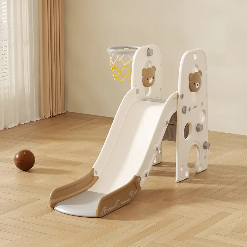 Feelkids Dečji tobogan sa košem Meda, 145 cm, Beli